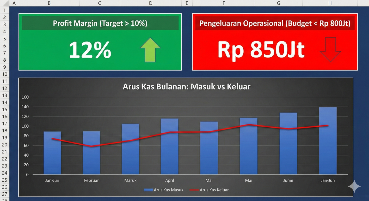 Contoh Dashboard Excel untuk Laporan Manajemen (Plus Tips Desainnya)